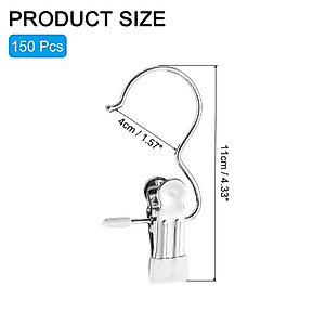 uxcell 150Pcs Boot Hangers for Closet, Stainless Steel Laundry Hooks Portable Single Hanging Clips for Clothes Socks Hat Jeans Towels Home Travel, White