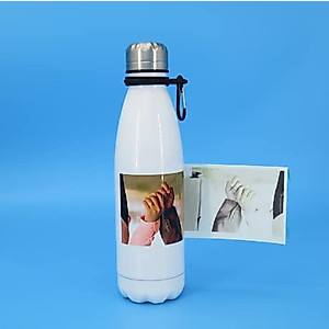 Arkholy 17OZ Sublimation Blanks Sport Water Bottle Stainless Steel Vacuum Insulated Drinking Bottle Tumbler Keep Hot& Cold Leak Proof with Hang Carabiner (1pc White Color)