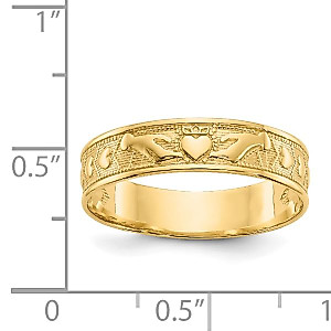 14k Yellow Gold Claddagh Ring Celtic Fine Jewelry For Women Gifts For Her