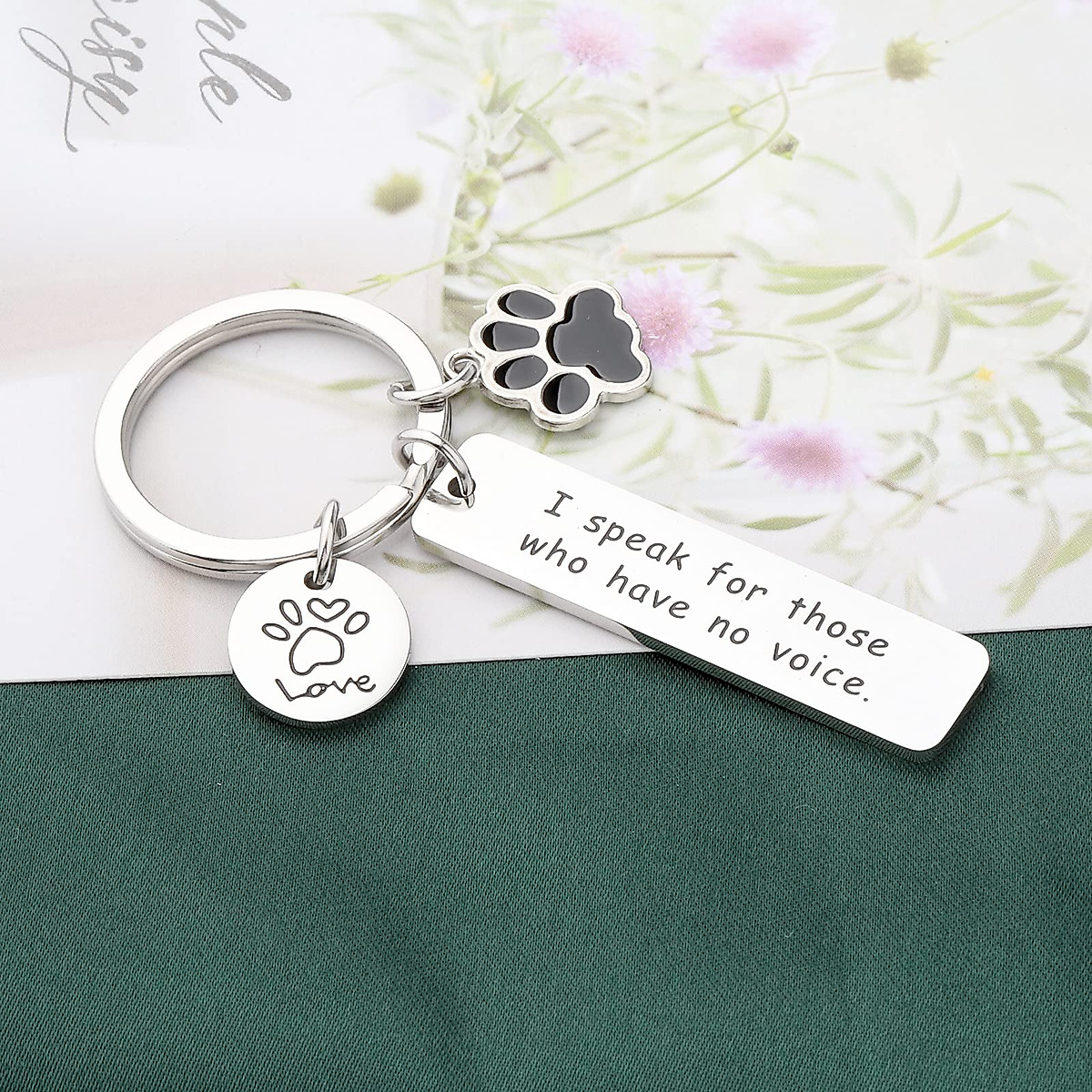 WSNANG Veterinarian Gifts I Speak For Those Who Has No Voice Keychain Vet Techs Gift Animal Rescue Gift (Speak For Those KC)
