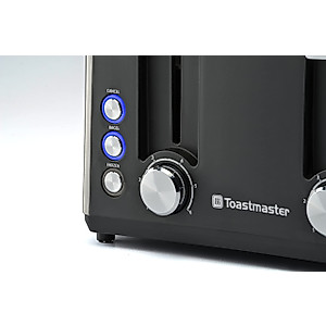 Toastmaster 4-Slice Fast Toaster, Stainless and Black, TM-49TS