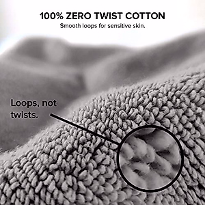 Wove Extra Soft Hand Towel for Sensitive Skin, Grey