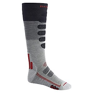 Burton Men's Performance + Lightweight Compression Socks, Gray Heather Block, S