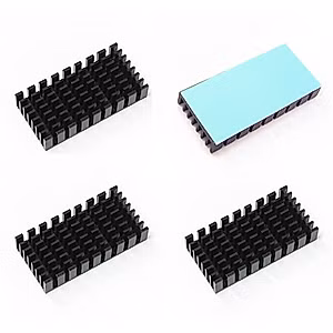 Easycargo 4pcs 50mm Heatsink 50x25x10mm + pre Applied 8810 Thermal Conductive Tape, Cooling Aluminum Heatsink for Cooling Raspberry Pi, M.2 SSD NVMe mSATA Mini-SATA (4pcs 50mmx25mmx10mm)