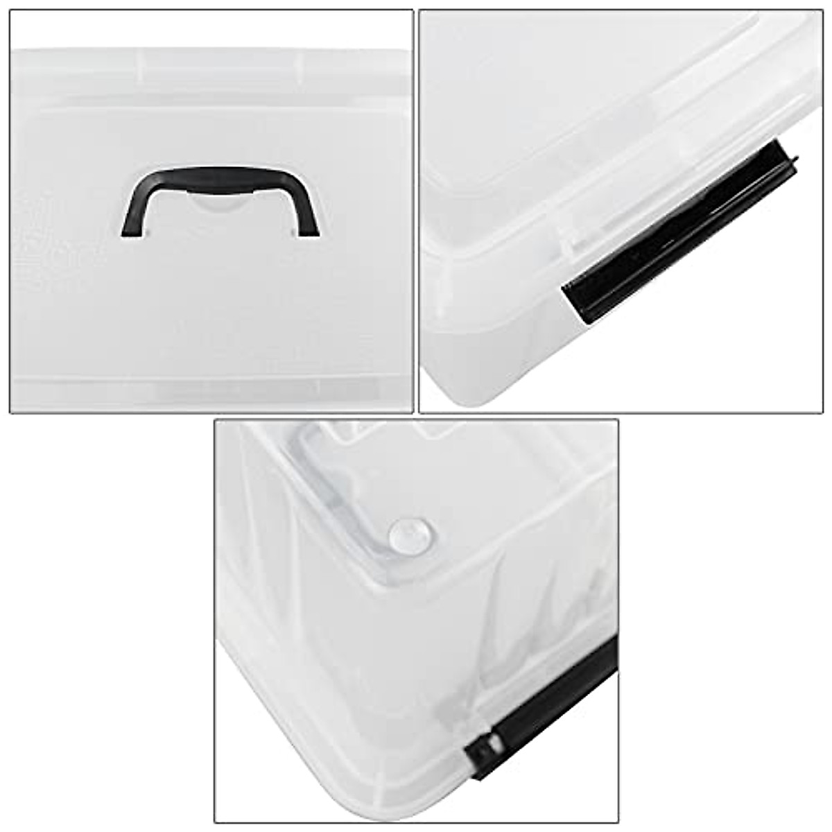 Sandmovie 12 Quart Clear Plastic Latching Storage Box, 6 Packs
