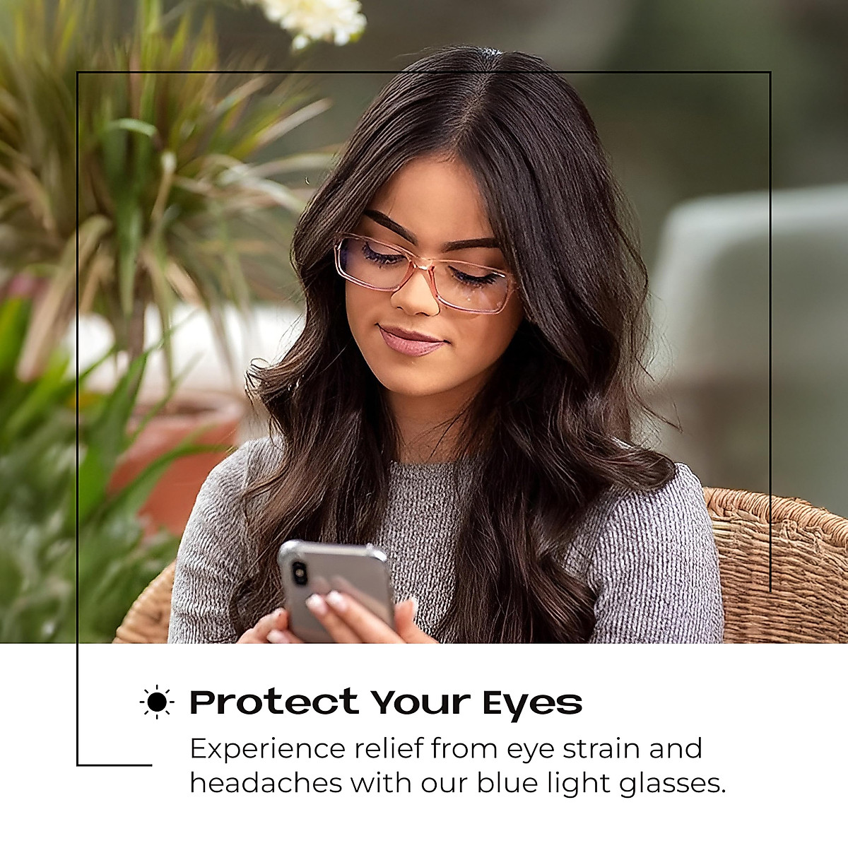 Readerest Blue Light Blocking Reading Glasses (Blush, 1.50 Magnification) Computer Eyeglasses With Thin Reflective Lens, Antiglare, Eye Strain, UV Protection, Stylish For Men And Women