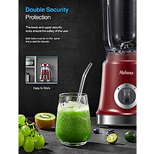 Professional Countertop Blender for High-Speed Shakes, Smoothies, Juicing & More - Crush Ice, Frozen Fruit, and More with 4 Stainless Steel Blades & 60oz Jar - Easy to Clean, Perfect for Kitchen Use (Red)