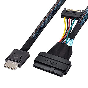 Xiwai Oculink SFF-8611 to U.2 U.3 SFF-8639 NVME PCIe PCI-Express SSD Cable for Mainboard SSD