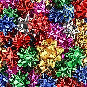 Shindel Christmas Gift Bow, 84PCS Holiday Bow Set Christmas Print Bows for Christmas decoration, Gift Basket, 3-4 inches