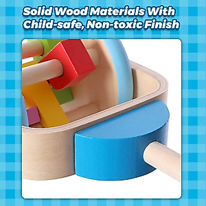 Hape Wooden Push and Pull Lawn Mower for Babies| Push Along Activity Walking Toy for Toddlers 12 Months and Up