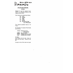 Spanish Poker Dice Game