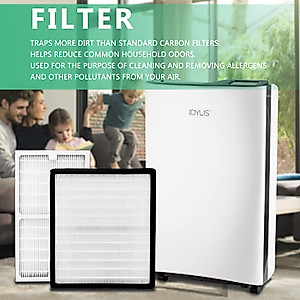 Gekufa Replacement Filter C + D Compatible with Idylis IAP-10-280, for Idylis Air Purifiers Include 1C+1D Hepa Filter each & 2 Carbon Filters