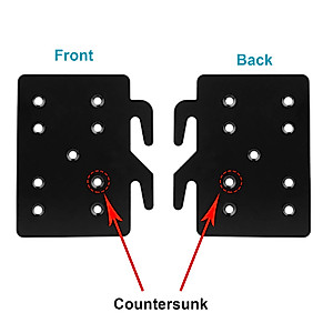 GBGS 4 Sets Bed Frame Bed Post Double Hook Slot Bracket, Cold Rolled Steel 5" ×4¼", Thickness 2 mm,Heavy Duty for Bed Rail Hooks Plates Bed Accessories, Screws Included