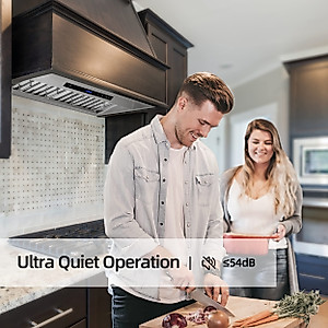 FIREGAS Range Hood Insert 30 inch, Ducted/Ductless Range Hoods 800CFM, Kitchen Vent Hood with 3 Speed Exhaust Fan, 2 Baffle Filters, Touch and Gesture Sensing Control Built in Stove Hood