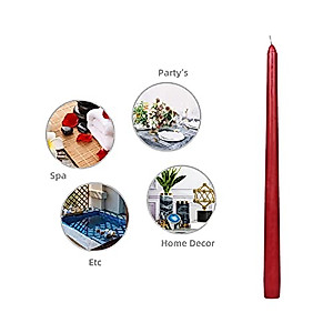 Zest Candle 12-Piece Taper Candles, 12-Inch, Red