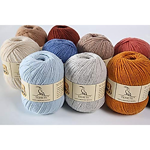 TEHETE 100% Merino Wool Yarn for Knitting 3-Ply Luxury Warm Soft Lightweight Crochet Yarn (Sky Blue)