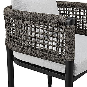 Armen Living Felicia Modern Outdoor Patio Dining Chair, Standard, Black