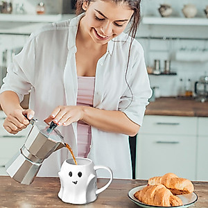 Apujent Cute Halloween Ghost Mug,440ML Ghost Mug Coffee, Cartoon Ghost Mug, Halloween Ghostshape Decor Mugs,Cute Halloween Mugs,Ghost Shaped Cup, Ceramic Ghost Mug Decor,For Women, Men, Teens