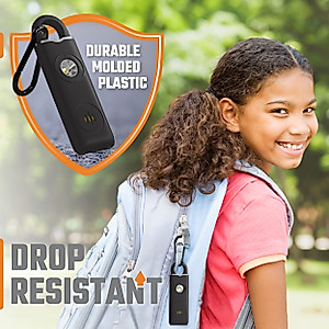 Personal Safety Alarm Keychain for Women Protection – USB Rechargeable 130 dB Self Defense Siren Panic Key Chain with Light and Low Battery Notice by WETEN (Black)