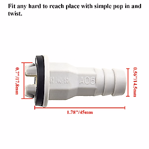 Auleswet 3/5 inch(15mm) Air Conditioner Drain Hose Connector Conduct Condensate Plug Teeth Seal Washer Elbow Fitting Quality Plastic Easy Install Grey 2 Pieces for Window AC Unit Mini Split Frigidaire