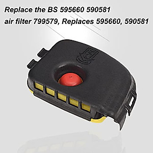 595660 Air Cleaner Cover & 799579 Air Filter Kit Compatible with B&S 590581 08P502 08P602 09P602 09P702 Series Engine for MTD Troy Bilt Lawn Mower and Blower - 2Pack