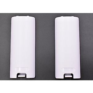 Art&Beauty 2 Pack of Replacement Battery Back Door Cover Shell for Nintendo Wii Remote Controller (White)