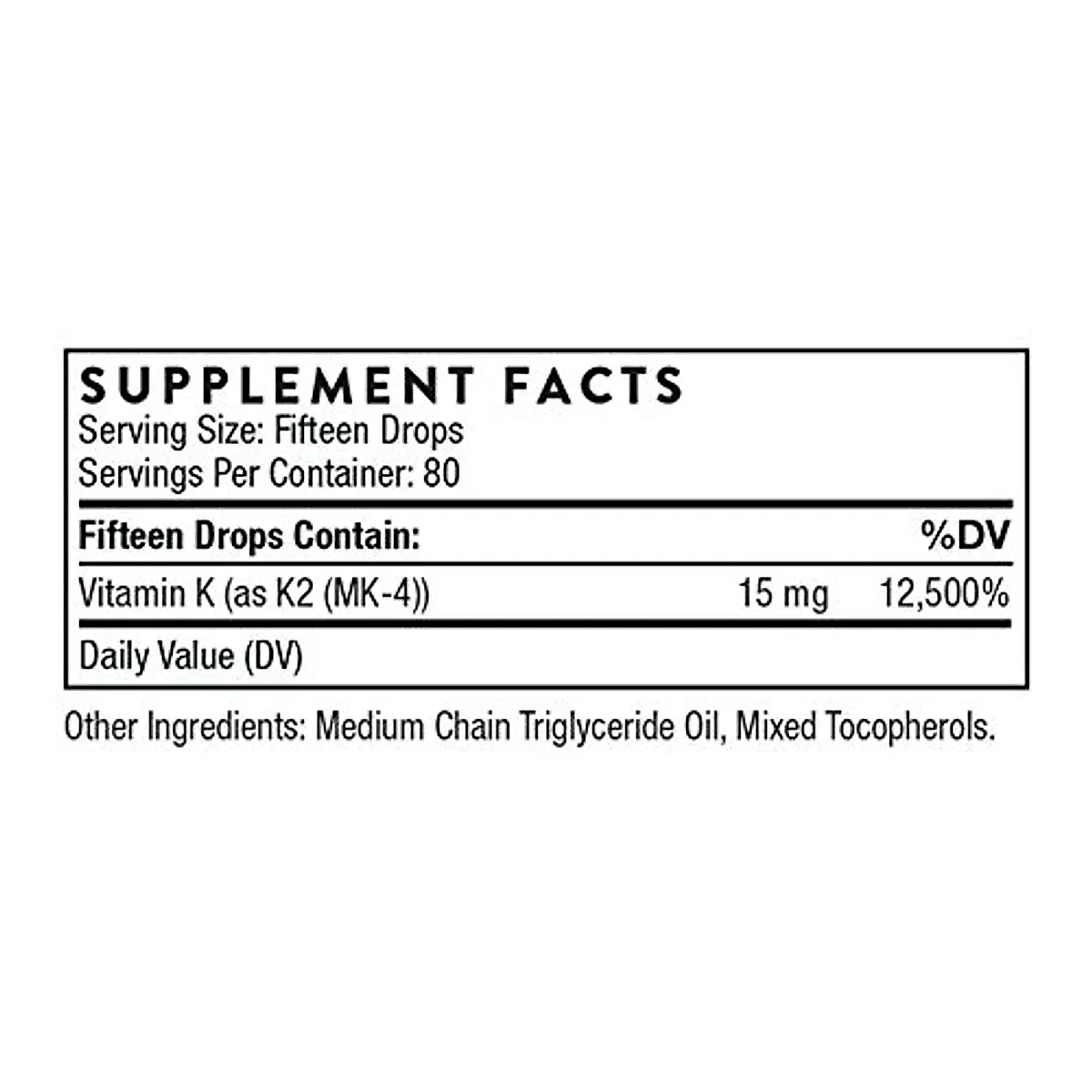 Thorne Vitamin K2 Liquid (1 mg per Drop) - Concentrated Vitamin K2 Supplement for Heart and Bone Support - 1 Fl Oz