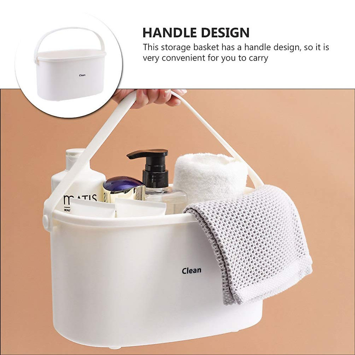Cabilock 1pc Bath Basket Shampoo Tote Basket Wet Cloth Container Shower Storage Bin Portable Shampooer Bath Tote Fruit Containers Shower Basket Underwear Laundry Basket Pp Child White