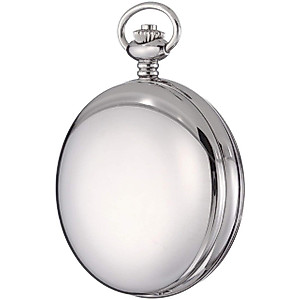 Gotham Men's Chrome Plated Brass Double Cover Exhibition Mechanical Pocket Watch # GWC18804S