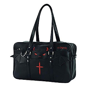 GK-O Japanese Lolita PU Leather Handbag Kawaii Devil Gothic Shoulder Bag School Bag Messenger Bags