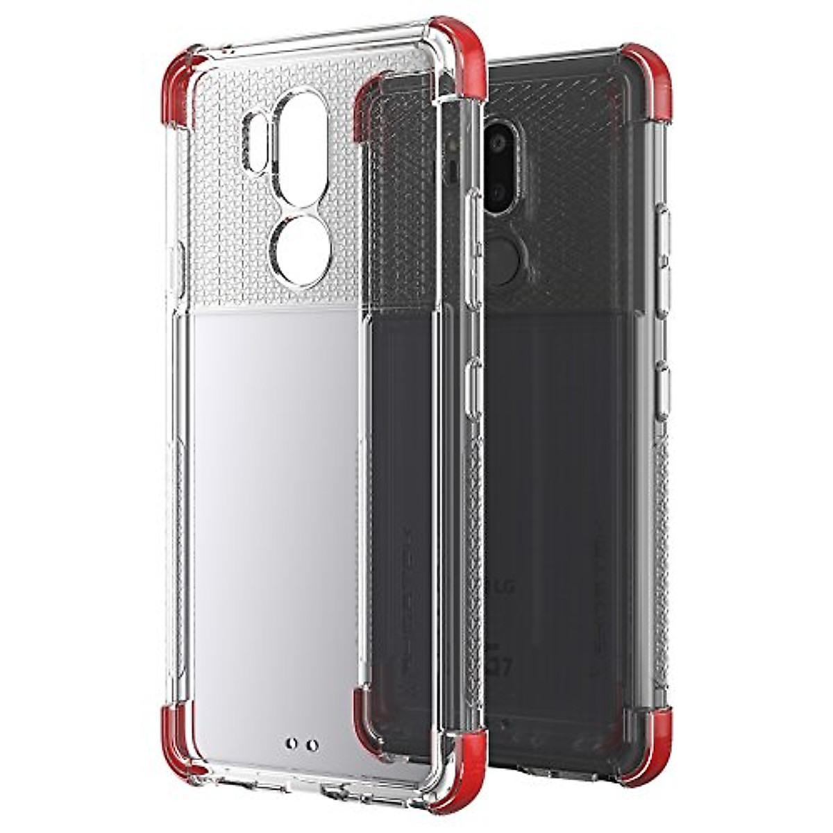 Ghostek Covert Hybrid Bumper Case Gel Corners Designed for LG G7 ThinQ - Red