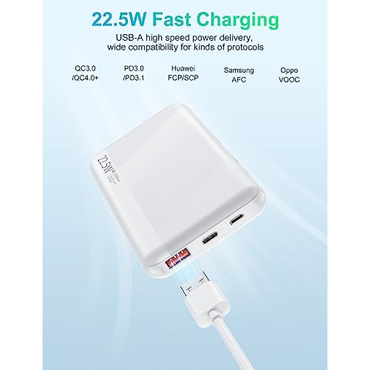 MOSKIZ Portable Charger 2 Pack, 10000mAh Power Bank Fast Charging USB C 20W, Battery Pack for iPhone, Android Cell Phone, Tablet, Lightweight Slim External Charger for Camping, Hiking, Travel