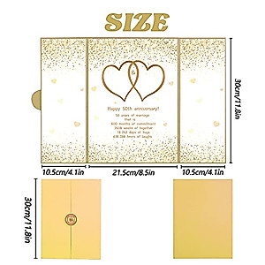 Trgowaul Gold 50th Wedding Anniversary Guest Book Alternative, 50th Anniversary Decorations, 50 Years of Marriage Signature Certificate Board, Happy 50 Anniversary Party Supplies Gift Card Men Women