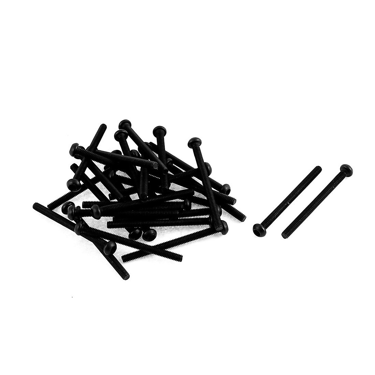 uxcell M2.5x30mm 10.9 Alloy Steel Button Head Hex Socket Cap Screw Bolt 30pcs