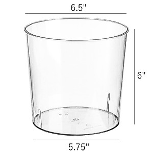 Kingrol 6 Pack Clear Flower Vases, 3 Quart Plastic Ice Buckets for Chilling Beer, Wine, Champagne, Multipurpose Buckets for Home Office, 6.5 x 6.5 x 6 Inch