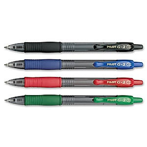 PILOT G2 Premium Refillable & Retractable Rolling Ball Gel Pens, Bold Point, Assorted Color Inks, 4-Pack (31255)