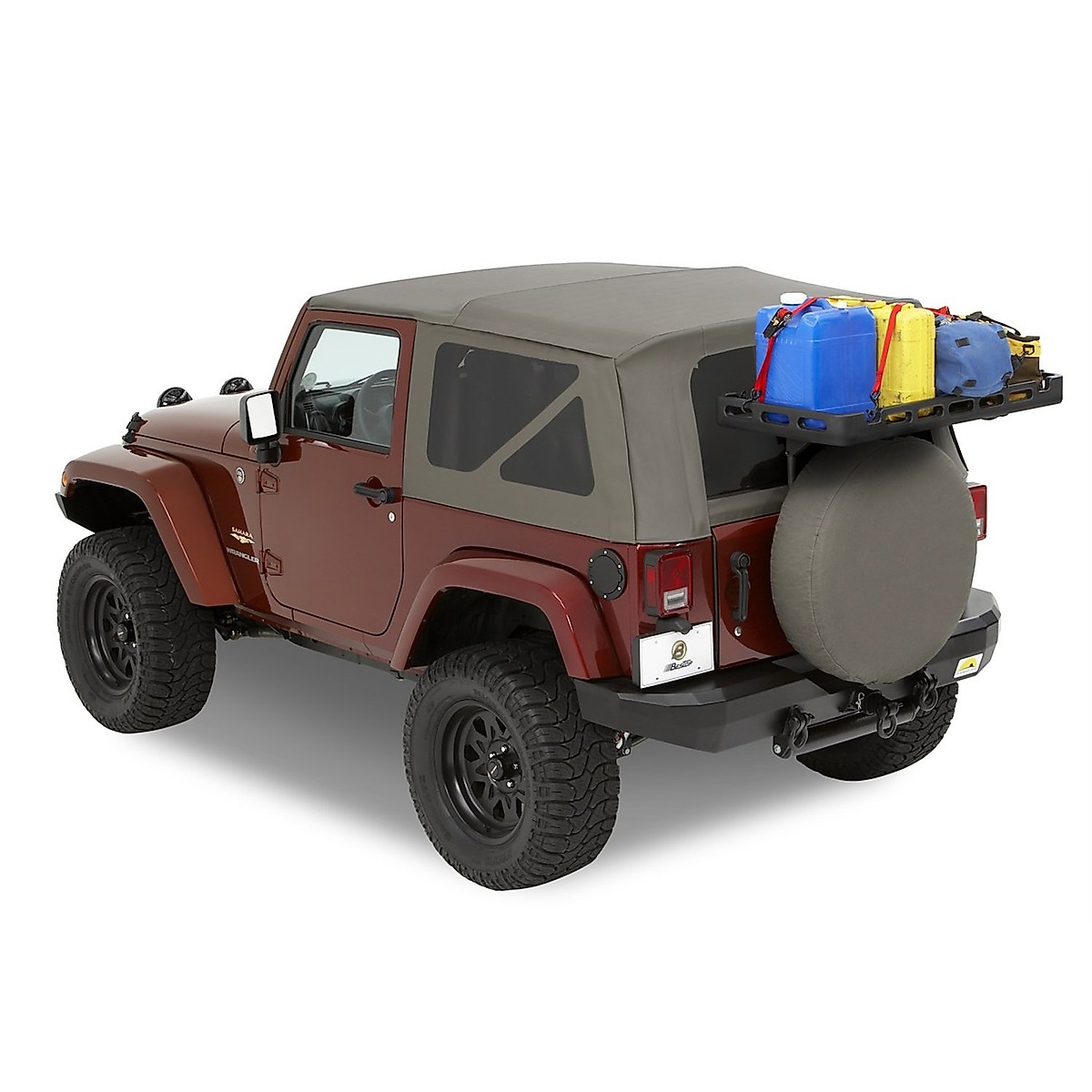 Bestop 4141201 Tailgate Rack Bracket System for 2007-2018 Wrangler JK 2-door/4-door