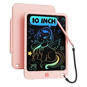 bravokids LCD Writing Tablet 10 Inch, Toys for 3-10 Year old Girl Boy, Colorful Doodle Board Drawing Pad for Kids, Learning Educational Birthday Gift for Toddler Age 3 4 5 6 7 8 9 10 Year Old (Pink)