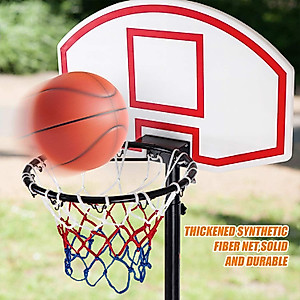 Kids Portable 5.4-7 Ft Height Adjustable Basketball Hoop Stand, 28 Inch Backboard, Basketball Goals Indoor/Outdoor