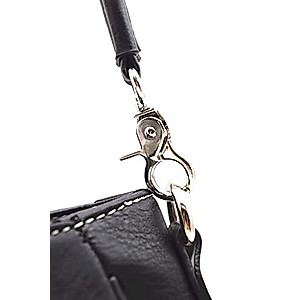 Punk Gothic Rock Metallic Skull Chain Purse Skeleton Leather Shoulder Bag Crossbody Bag Satchel Women Handbag Wallet Set (Black Set)