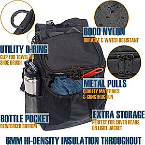 Athletico Golf Cooler Backpack - Soft Sided Insulated Cooler Bag Holds a 12 Pack of Cans or Two Wine Bottles (Black)