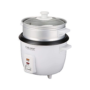 Tayama Rice Cooker with Steam Tray 3 Cup, White (RC-03R)