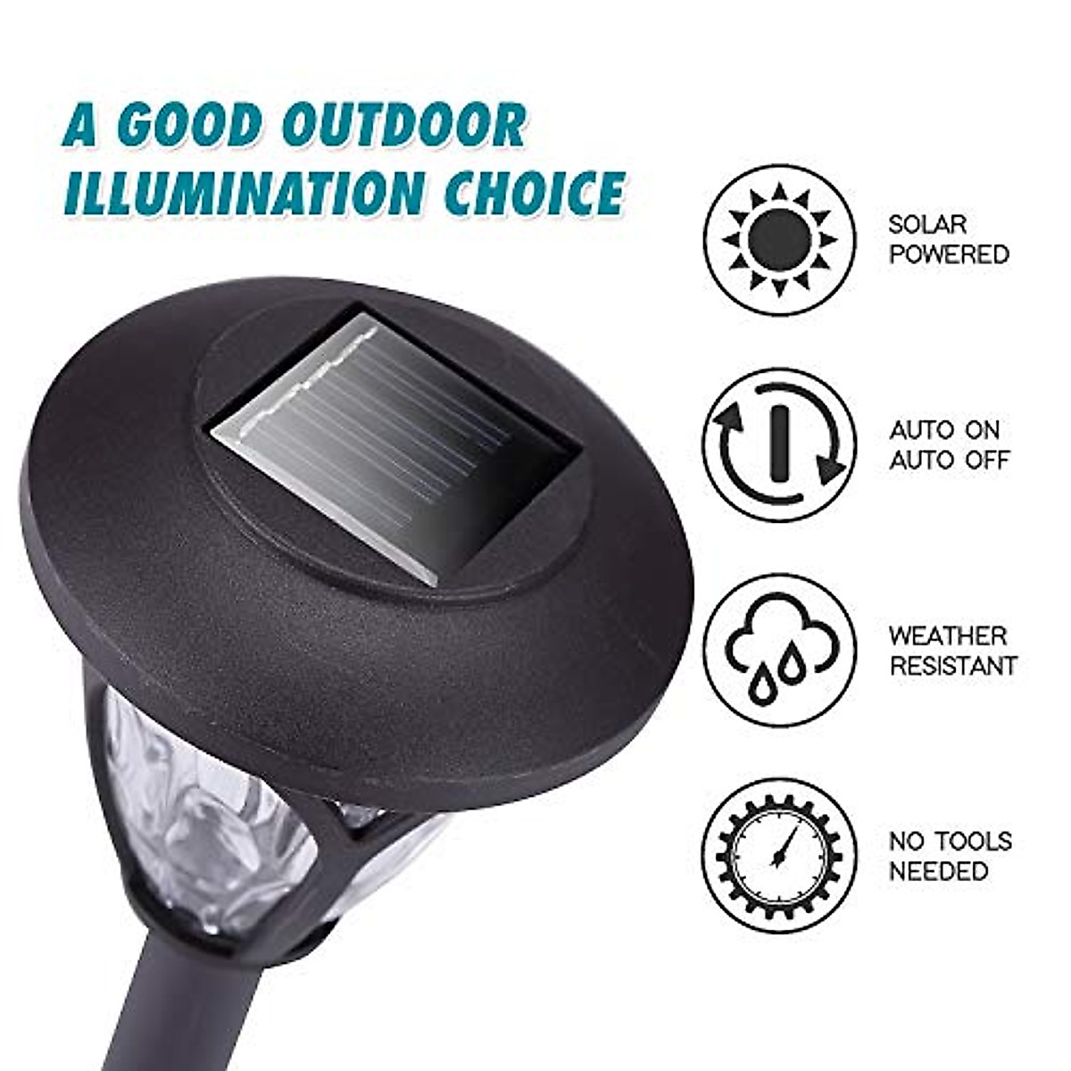 HECARIM Solar Lights Outdoor, 10 Pack Solar Pathway Lights, Solar Powered Garden Lights, Waterproof LED Solar Landscape Lights for Walkway, Pathway, Lawn, Yard and Driveway…