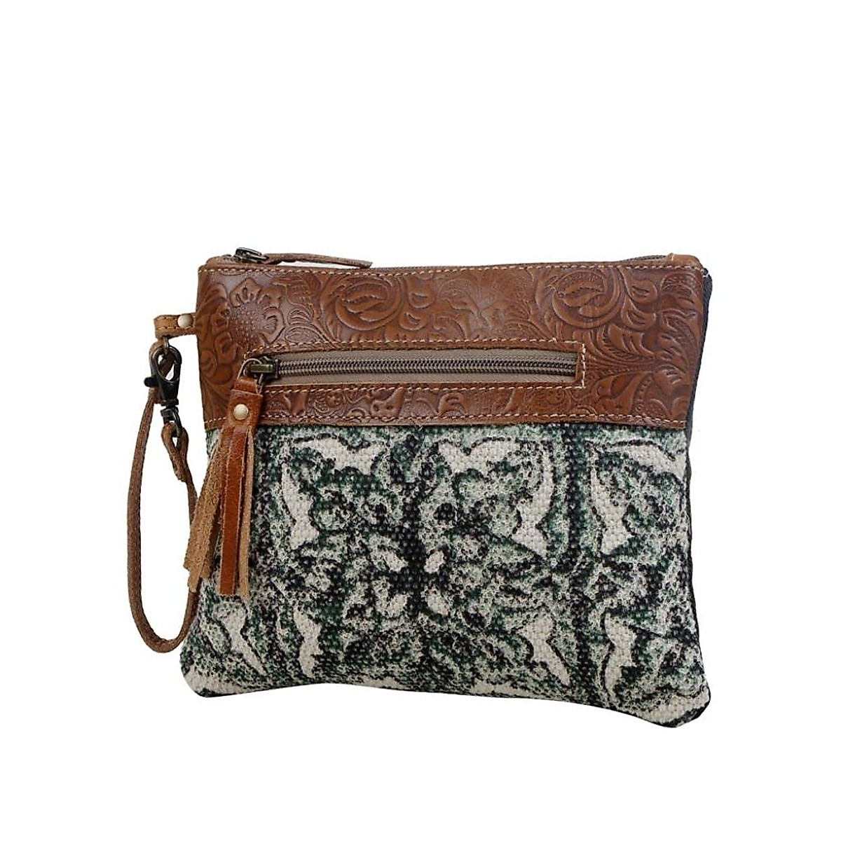 Myra Bag Hope Pouch Upcycled Cotton & Leather S-2914