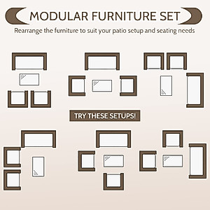 FDW Patio Furniture Set 4 Pieces Outdoor Rattan Chair Wicker Sofa Garden Conversation Bistro Sets for Yard (Brown)