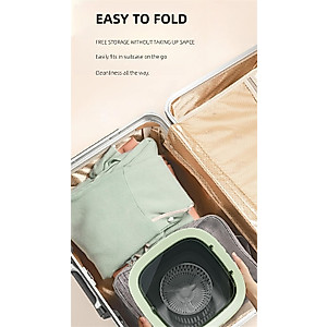 Portable Washing Machine, Mini Washer,15L Upgraded Large Capacity Foldable Washer.Deep Cleaning of Underwear, Baby Clothes and Other Small Clothes.Suitable for Apartments, Dormitories, Hotels.(Green)