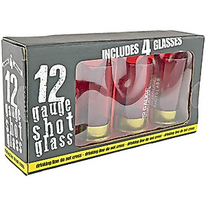 Fairly Odd Novelties 12 Gauge Shotgun Shell Shot Glasses Funny Gun Hunting Father's Day Dad Novelty Gag Gifts, Set of 4 Shot Gun Shell Shot Glasses, perfect Redneck Gifts! FON-10052