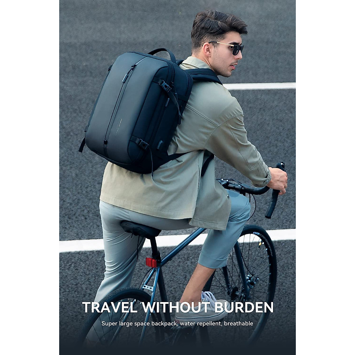 Laptop Backpack, 15.6" Work Backpack Travel Backpack Waterproof with USB Charging Port, 15.6" Laptop Business Backpack, 25L Men's Women's Travel Gift, Black