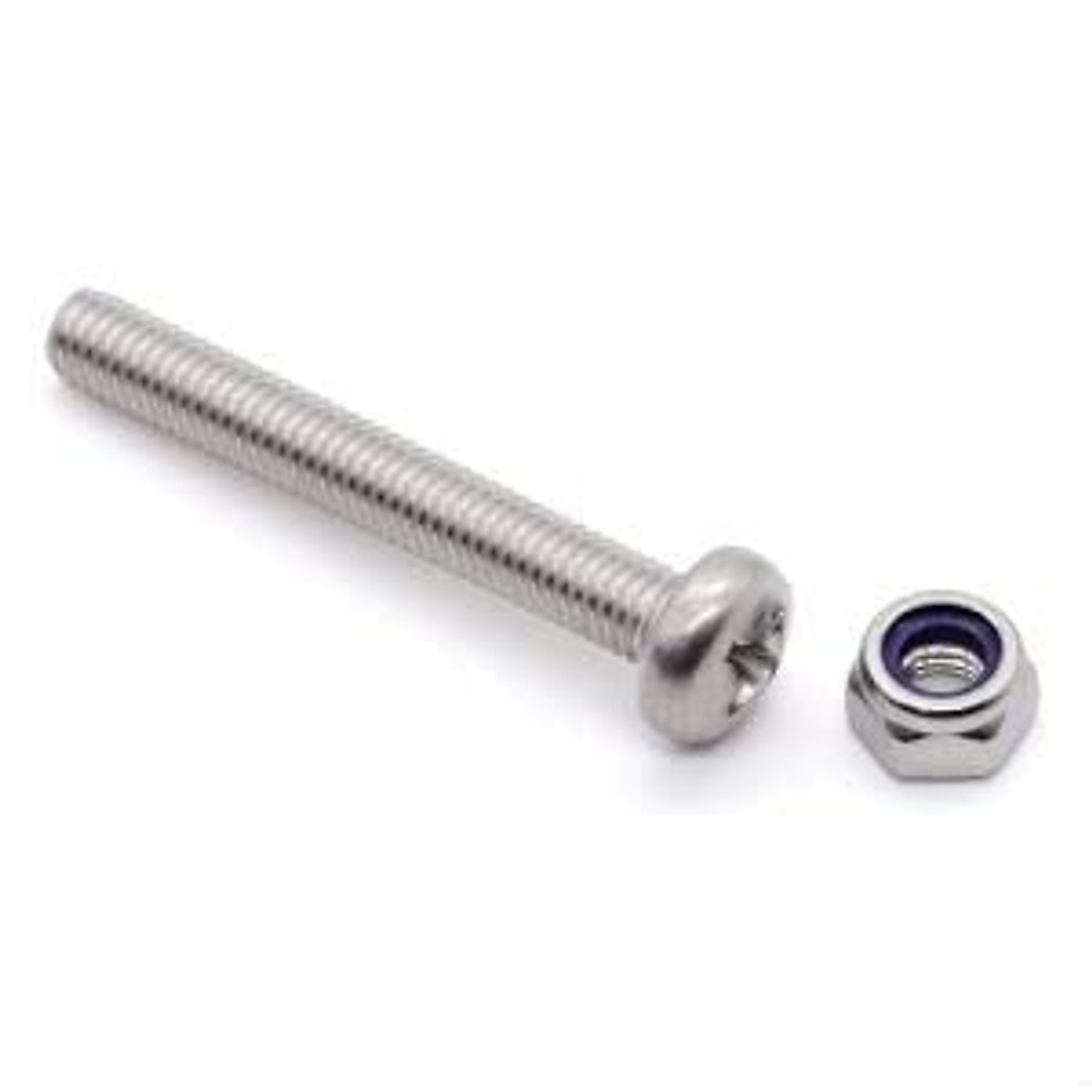 Glvaner (30 Sets) M5-0.8 x 40mm Pan Head Machine Screw and M5-0.8mm Hex Locknuts 304 Stainless Steel 18-8 Full Thread