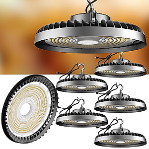 400W LED High Bay Light 60000LM (Eqv.1600W HPS) 0-10V Dimmable Commercial Bay Lighting, AC100-277V 5000K High Bay LED Light for 30~55FT-5 Pack